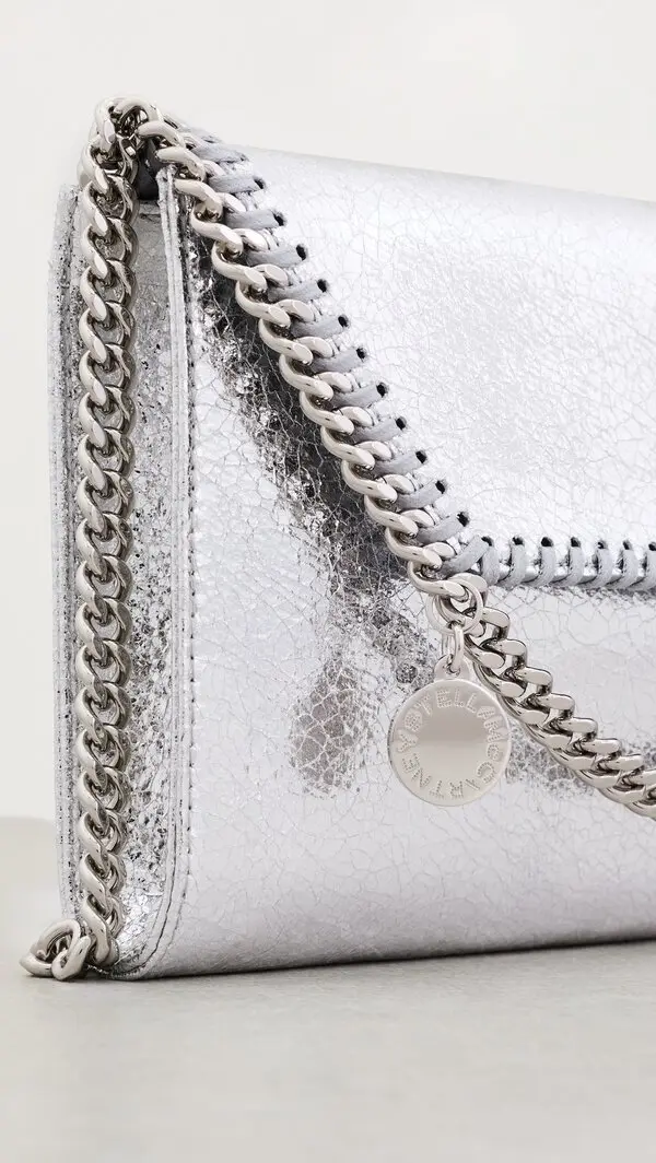 Stella McCartney Falabella Metallic Wallet On A Chain
