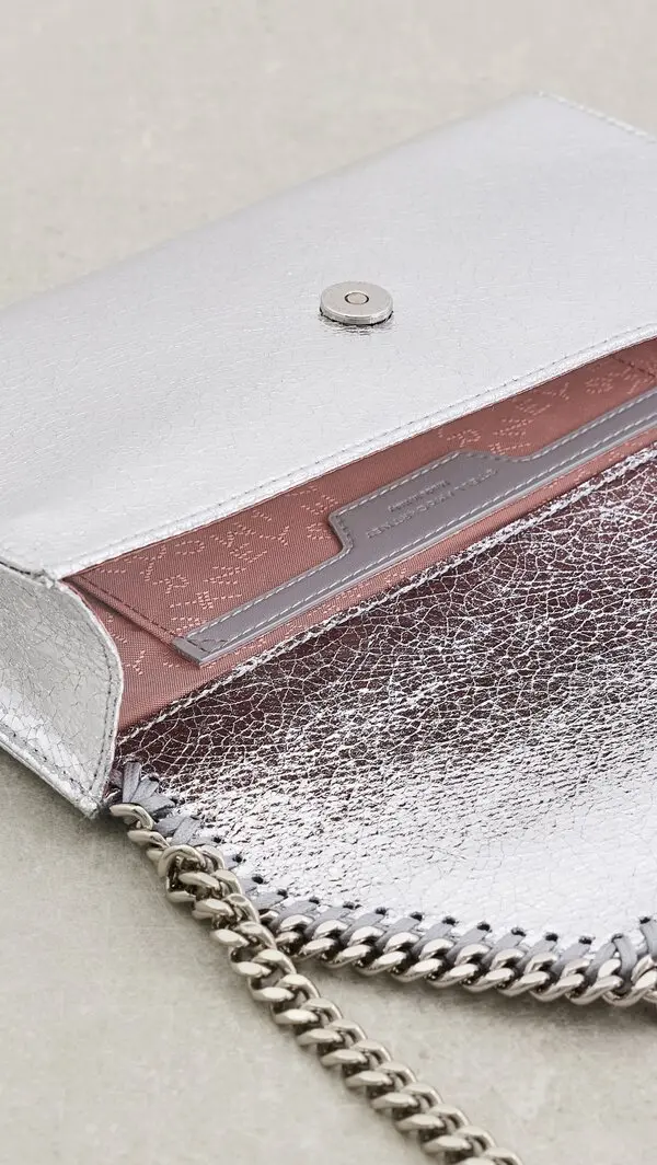 Stella McCartney Falabella Metallic Wallet On A Chain