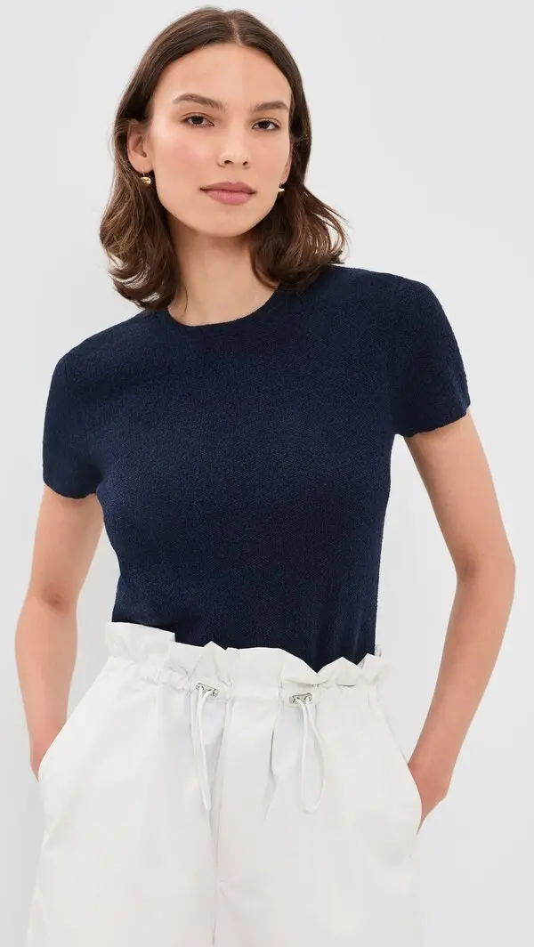 Vince Texture Short Sleeve Crew Pullover
