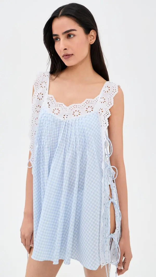 Caroline Constas Lucilla Eyelet Trimmed Dress