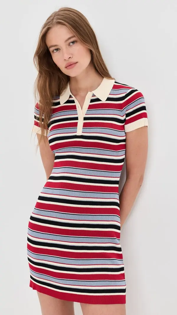 ROWING BLAZERS Knit Polo Mini Dress