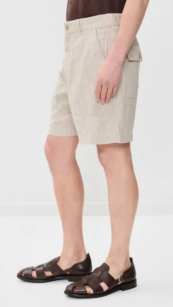ALEX MILL Pull On Field Shorts In Linen 19