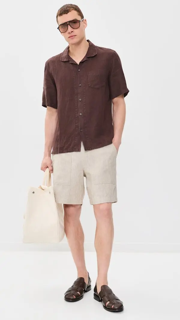 ALEX MILL Pull On Field Shorts In Linen 19