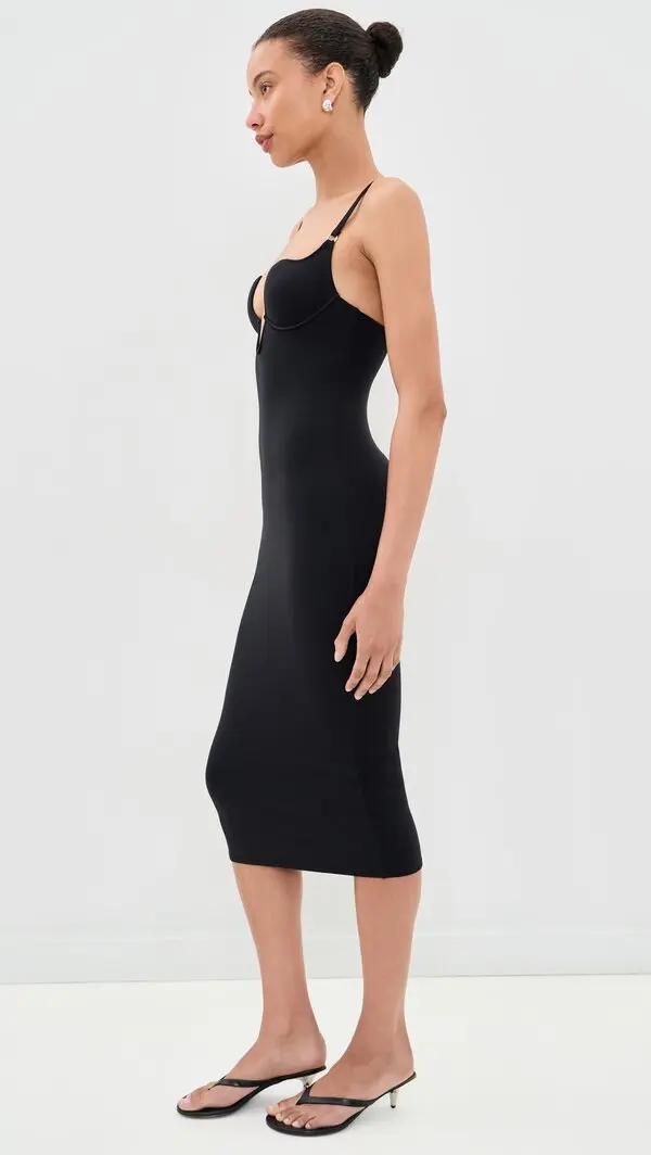 FLEUR DU MAL Le Stretch Micro U-plunge Midi Dress