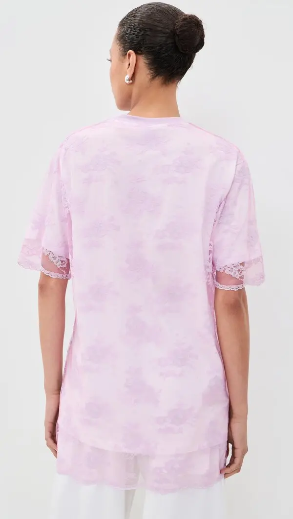 MARQUES' ALMEIDA Relaxed Fit T-shirt With Lace Overlayer
