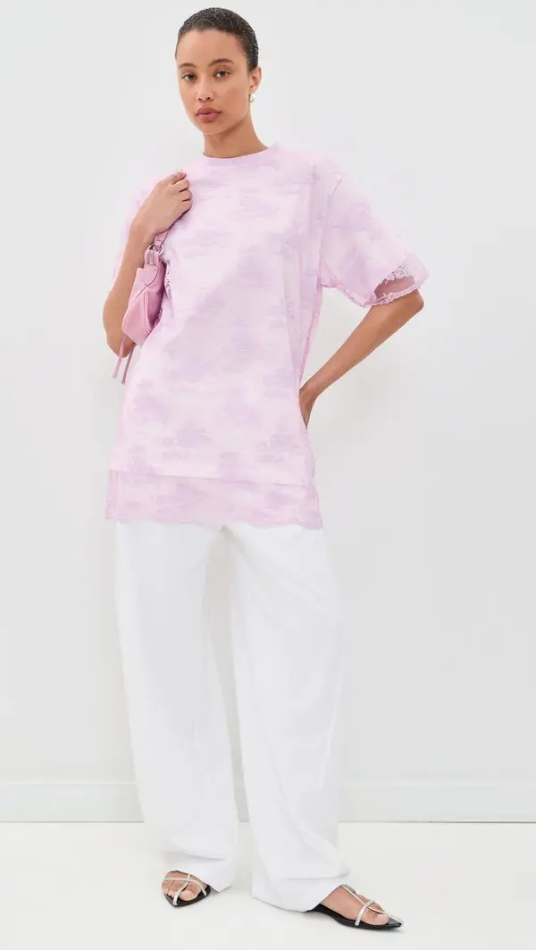 MARQUES' ALMEIDA Relaxed Fit T-shirt With Lace Overlayer