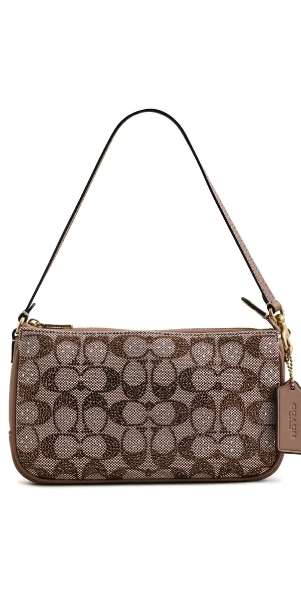 COACH Crystal Signature Jacquard Plaza Bag - Mushroom