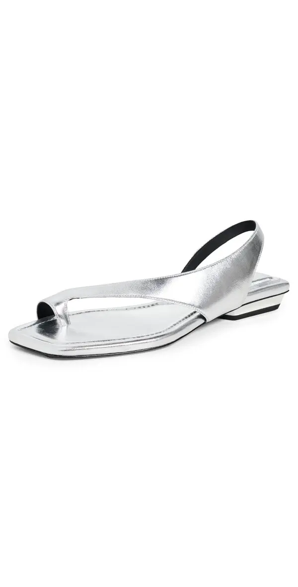 Rag & Bone Liv Flat Sandals - Silvr