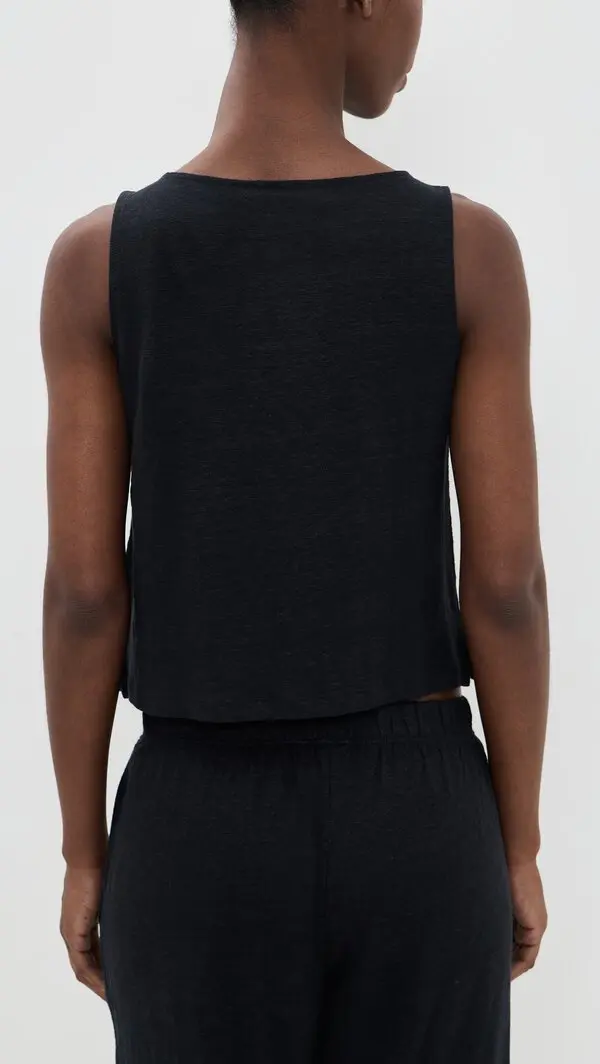 Eberjey Linen Knit Boat Neck Crop Tank