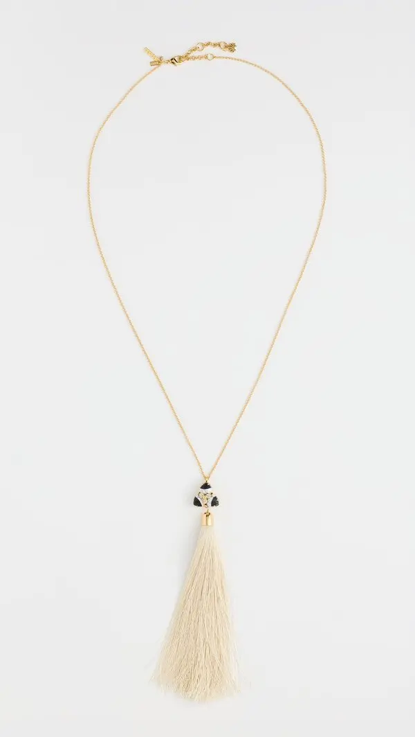 Lele Sadoughi Striped Orchid Tassel Necklace