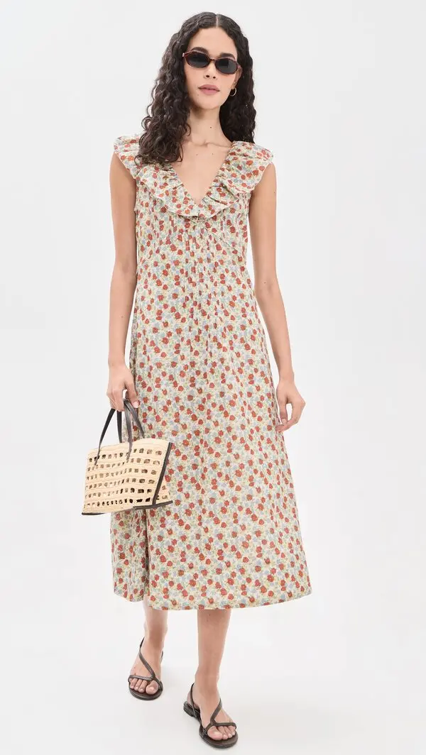 Sea Viera Print Midi Dress