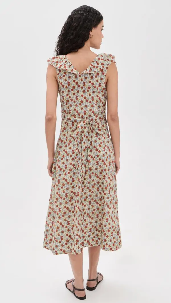 Sea Viera Floral Print Ruffled Midi Dress