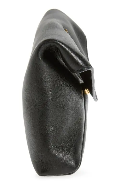 Saint Laurent Small Cassandre Leather Envelope Pouch Clutch