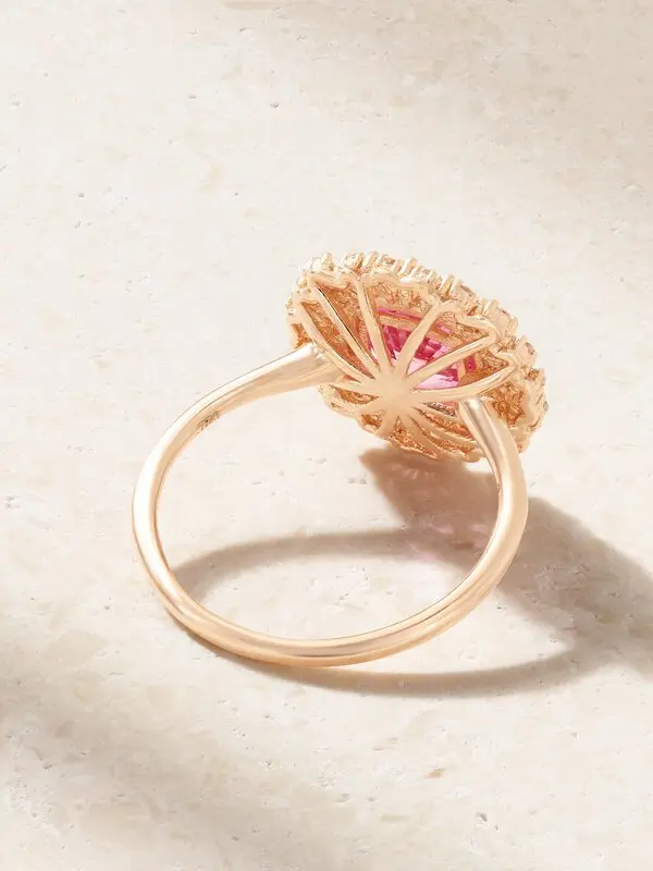 SUZANNE KALAN 18-karat Rose Gold, Sapphire And Diamond Ring