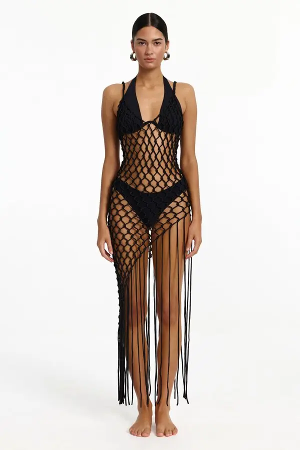 Significant Other Oceane Maxi Dress With Macramé Overlay