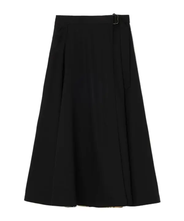 Burberry Front-slit Twill Midi Skirt