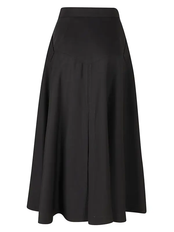 Burberry Front-slit Twill Midi Skirt