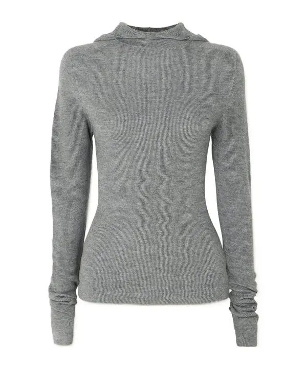 THE FRANKIE SHOP Danae Hooded Knit Top