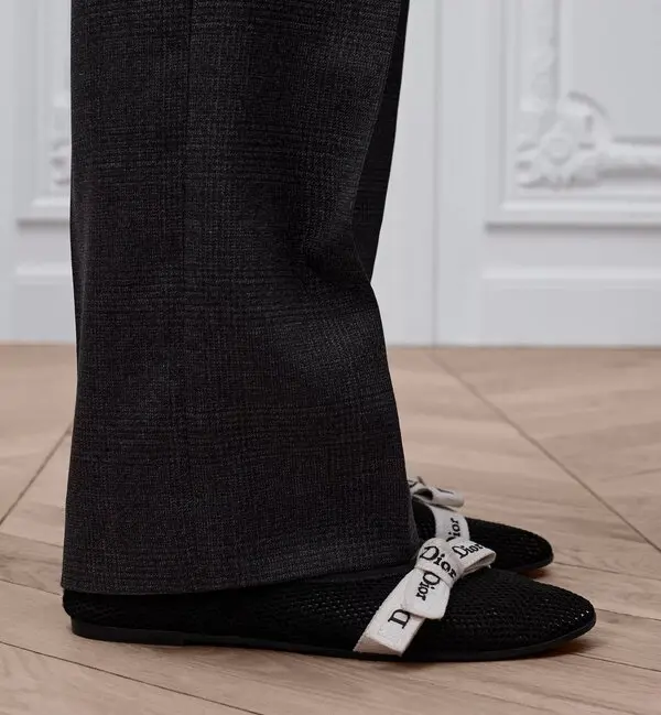Dior J'a Ballet Flats With Embroidered Ribbon