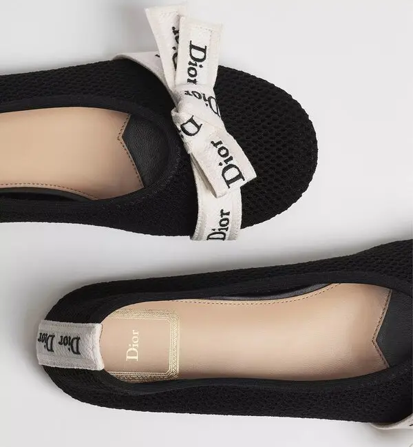 Dior J'a Ballet Flats With Embroidered Ribbon