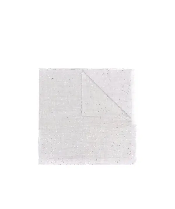 Brunello Cucinelli Glitter Embellished Frayed-edge Scarf - Grey