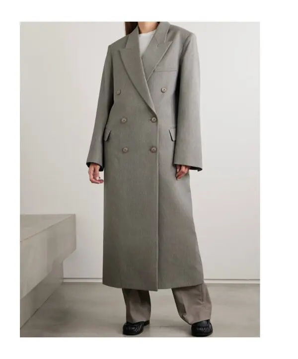 THE FRANKIE SHOP Jane Double-breasted Twill Coat