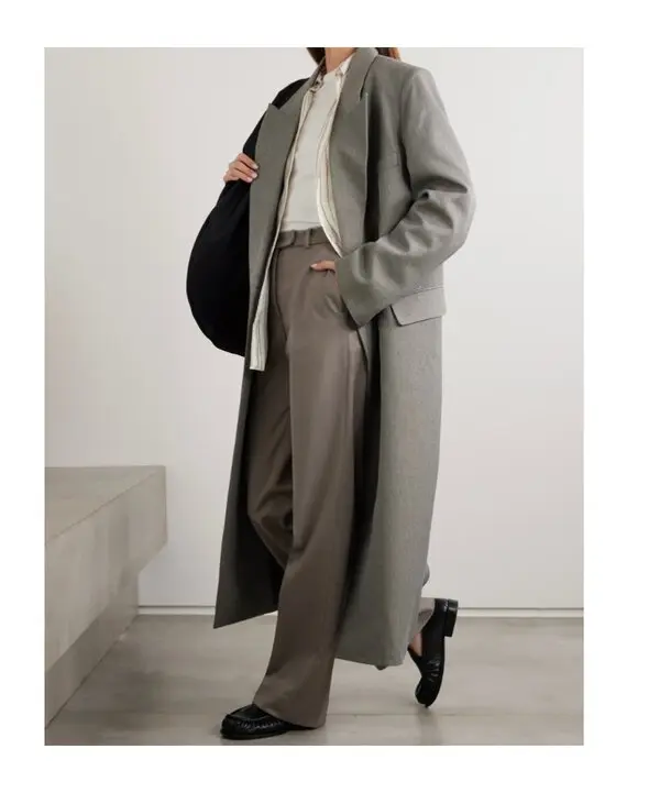THE FRANKIE SHOP Jane Double-breasted Twill Coat
