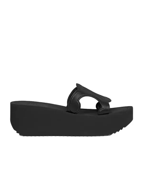Celine Sunny Wedge Mule In Calfskin Vegetal Tanning - Black