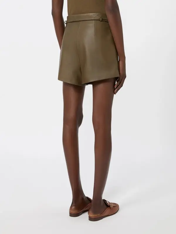 Max Mara Natural Nappa Leather Shorts