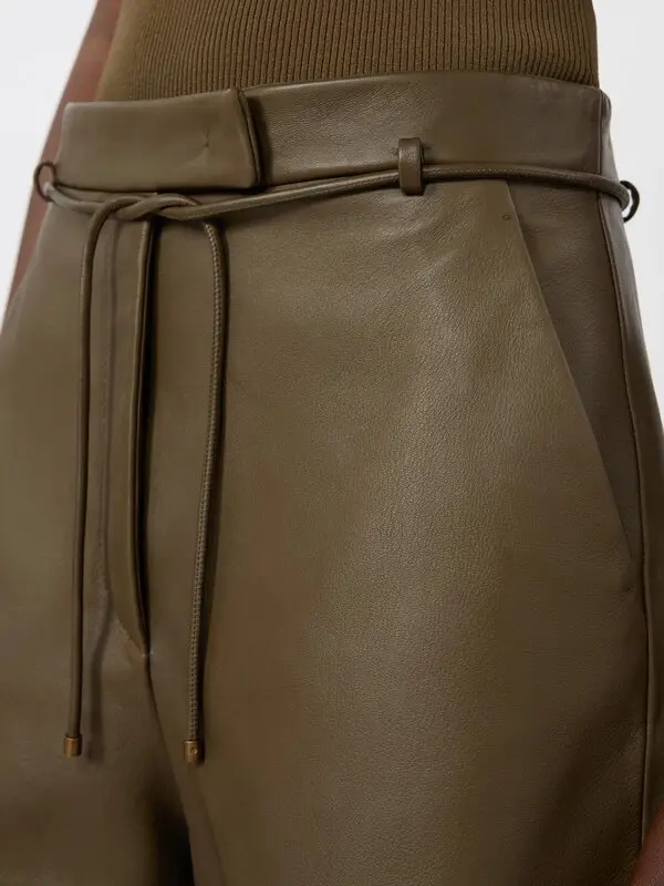 Max Mara Natural Nappa Leather Shorts