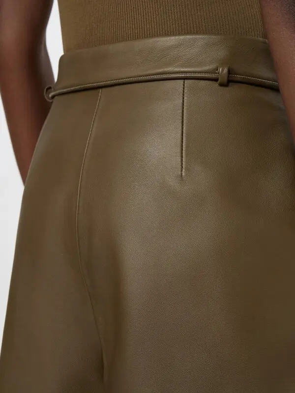 Max Mara Natural Nappa Leather Shorts