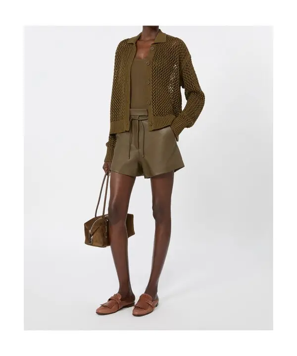 Max Mara Natural Nappa Leather Shorts