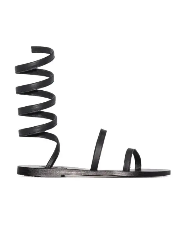 ANCIENT GREEK SANDALS Ofis Ankle Strapped Sandals - Black