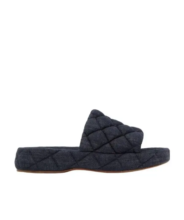 Bottega Veneta Quilted Flat Slippers - Black