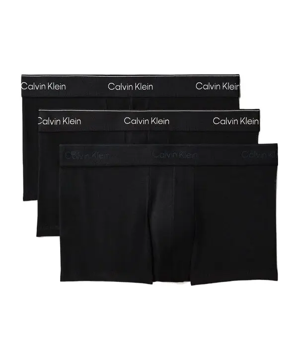 Calvin Klein 3 Pack Low Rise Trunks Icon Cotton Stretch - Black