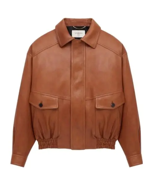 Saint Laurent Zip-up Bomber Jacket - Brown