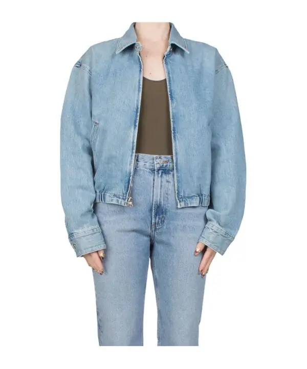 AGOLDE Nile Zip-front Elastic-waist Denim Jacket