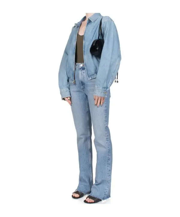 AGOLDE Nile Zip-front Elastic-waist Denim Jacket