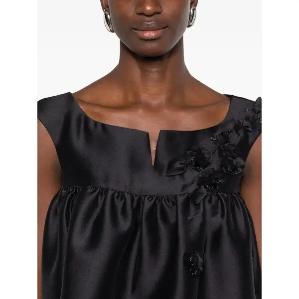 SHUSHU/TONG Sleeveless Floral Appliqué Cami Top