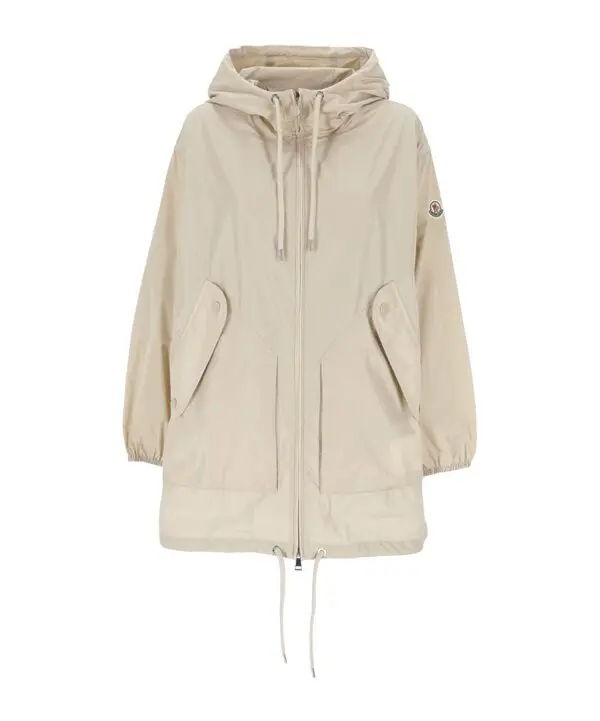 Moncler Melia Hooded Raincoat - Beige