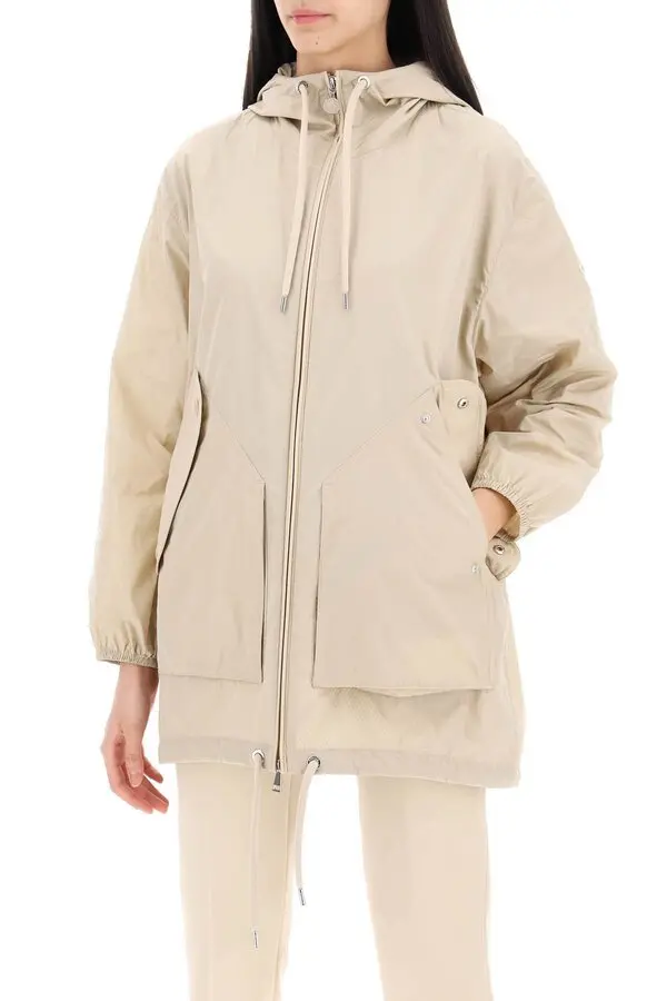 Moncler Melia Hooded Raincoat - Beige