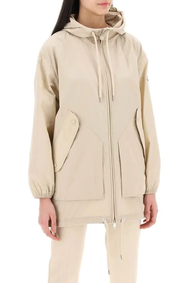 Moncler Melia Hooded Raincoat - Beige
