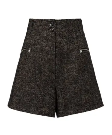 Max Mara Herringbone Wool-blend Shorts