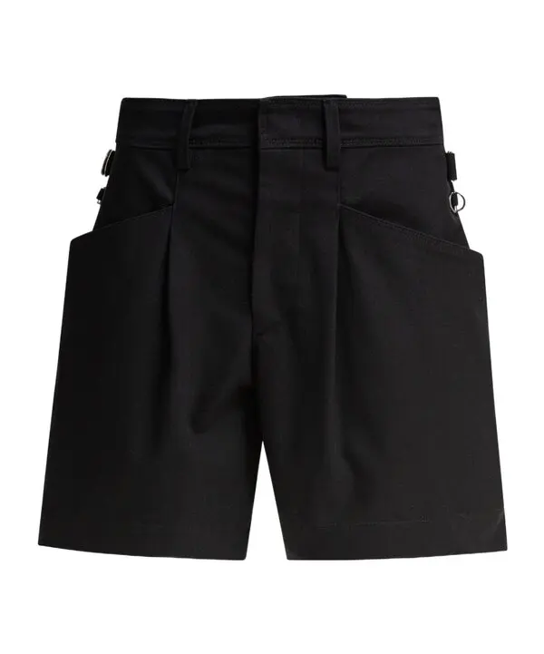Isabel Marant Étoile Pleated Cotton Shorts - Black