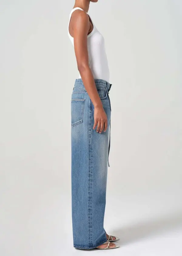AGOLDE Emmi Belted Wide-leg Jeans