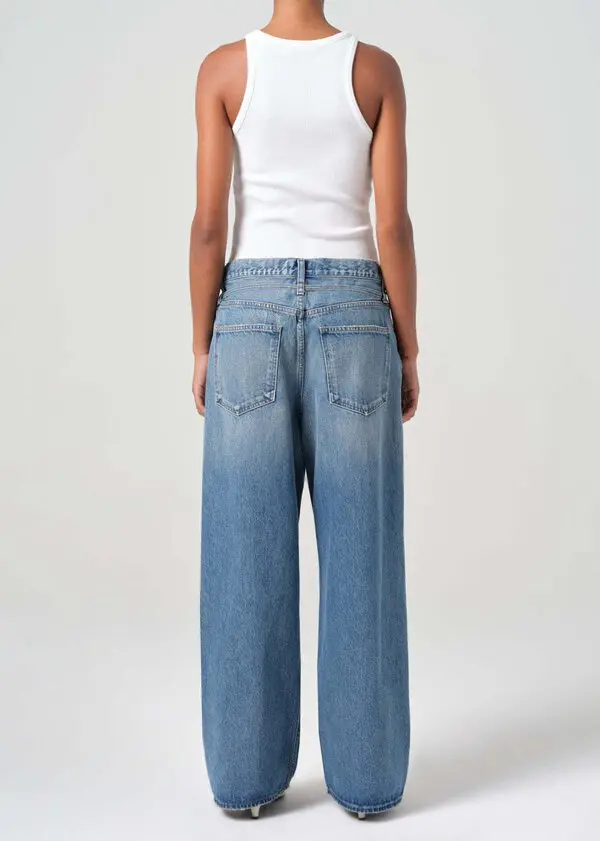 AGOLDE Emmi Belted Wide-leg Jeans