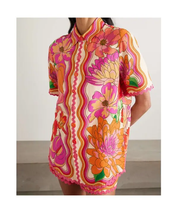 Farm Rio Short Sleeve Graphic Print Shirt