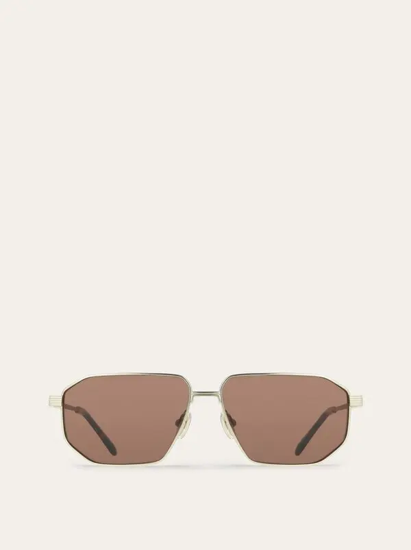 FERRAGAMO Rectangular Frame Sunglasses - Gold