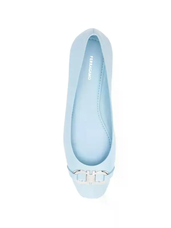 FERRAGAMO Gancini Patent Leather Ballet Flats