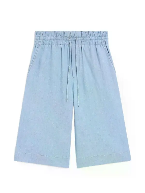 AMI Paris Cotton Large Bermuda Shorts - Blue
